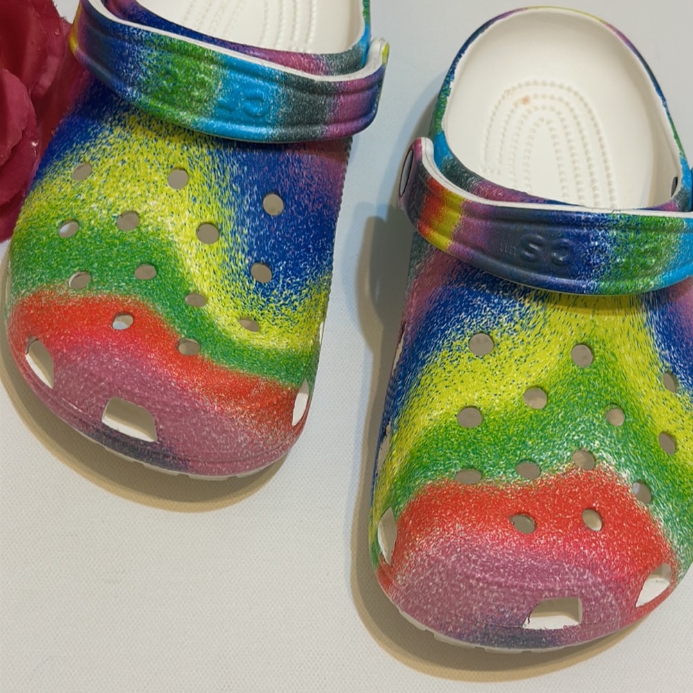 Crocs. Rainbow. Size 4 (Men) 6 (Women) Gently Used - Gem